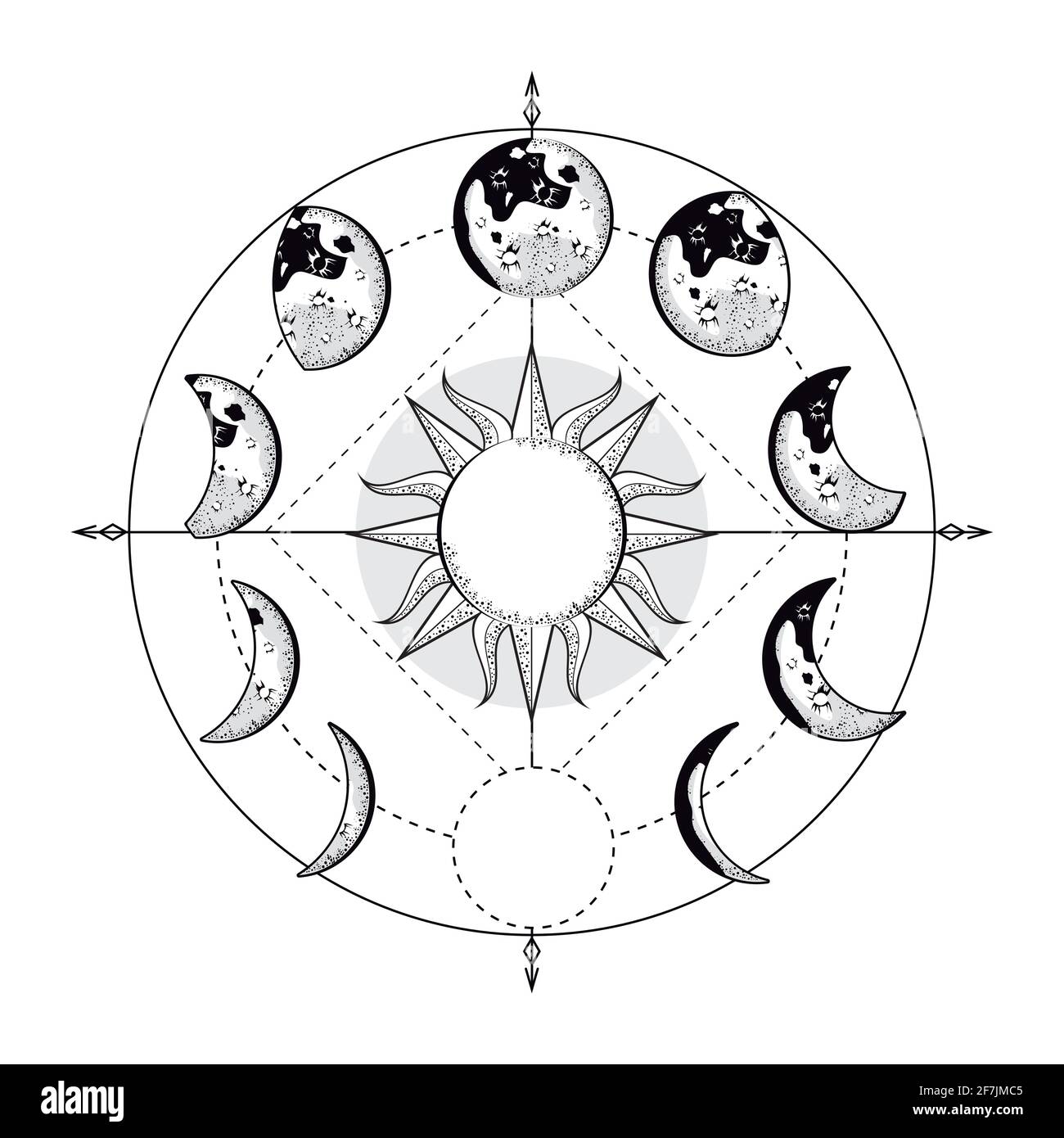 New Moon Phase Drawing