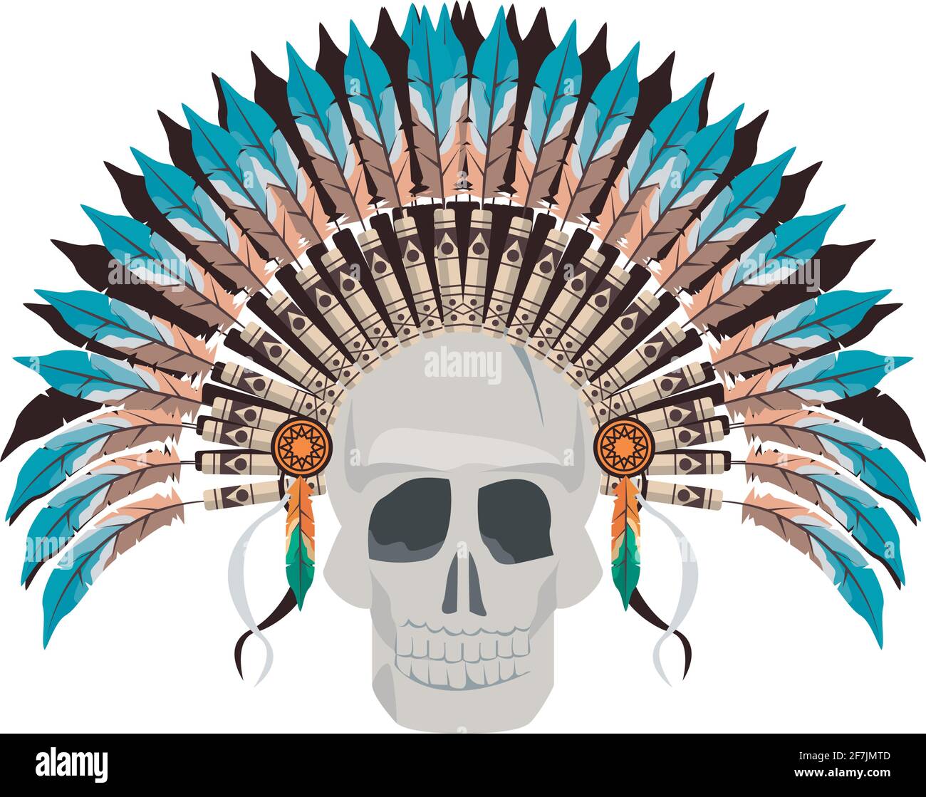skull indian front Stock Vector Image & Art - Alamy