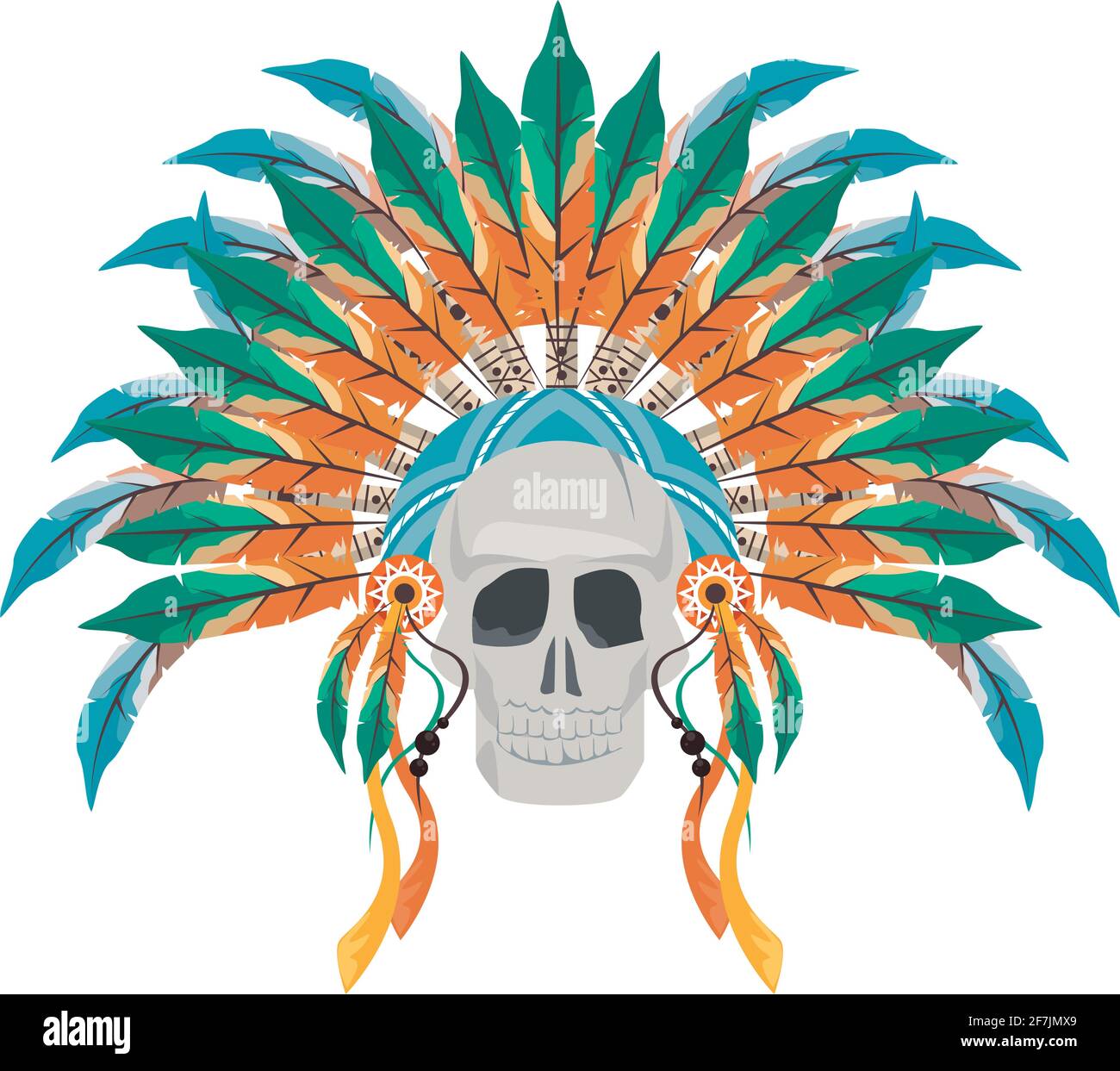 front skull indian Stock Vector Image & Art - Alamy