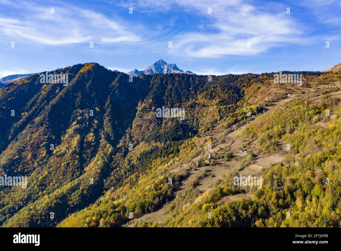 Mountains landscape and view in Racha, Georgia Stock Photo - Alamy