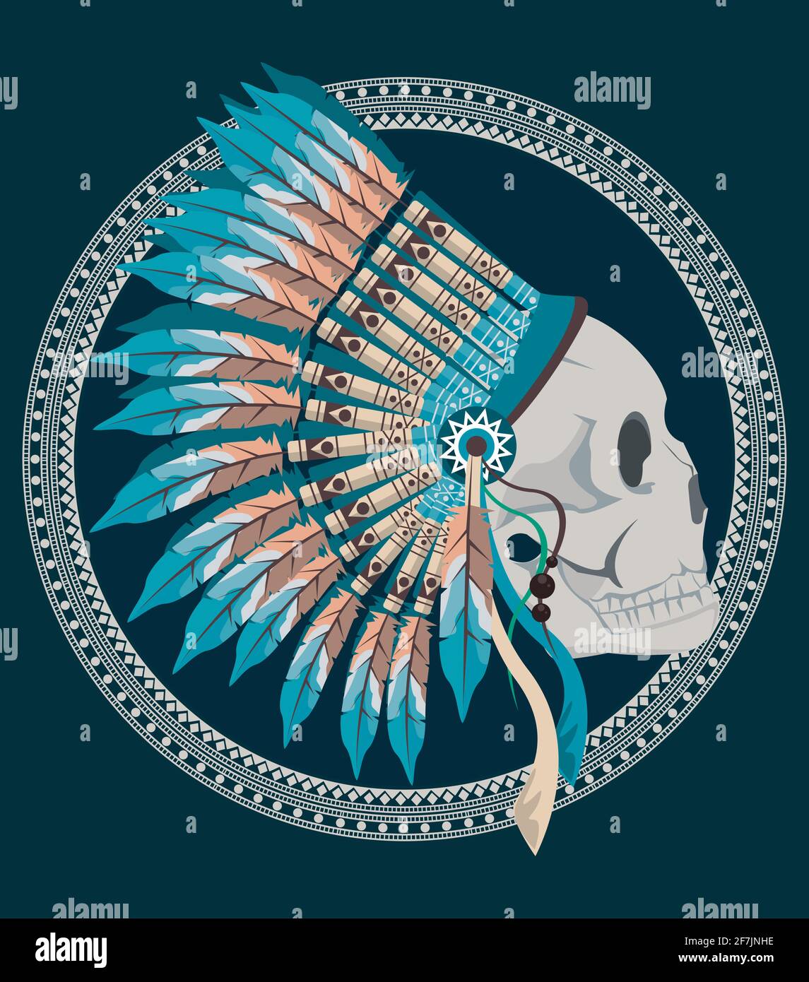 native skull profile Stock Vector Image & Art - Alamy