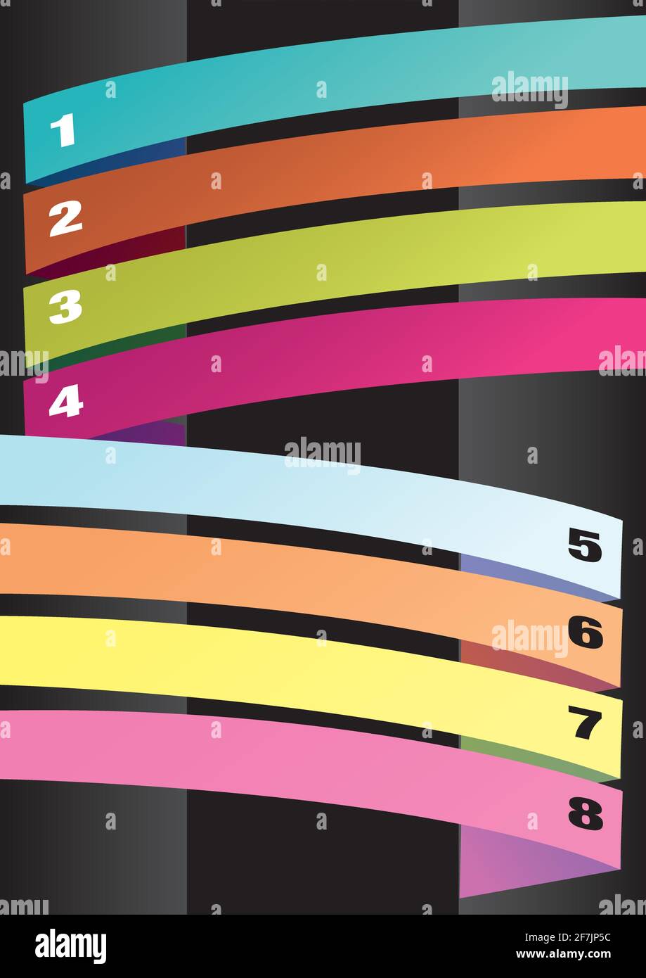 Vector abstract background design with colorful numbered banners for ...