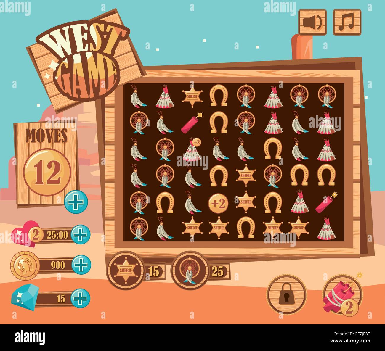 west game scene Stock Vector Image & Art - Alamy