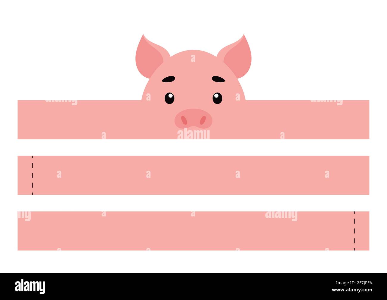 Printable pig paper crown. Party headband die cut template for birthday ...