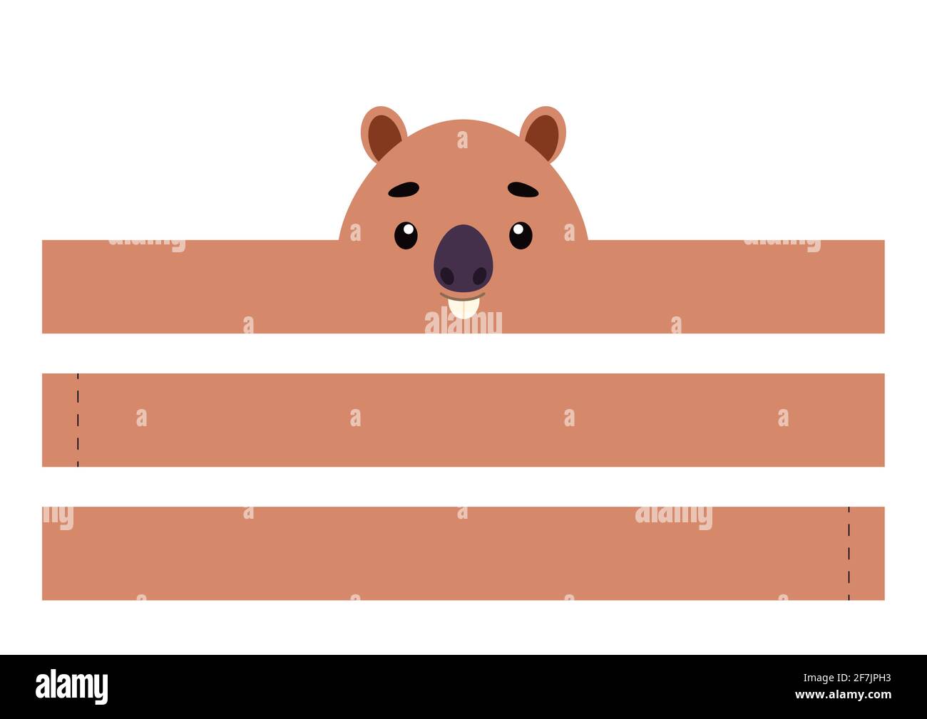 Printable capybara paper crown. Party headband die cut template for ...
