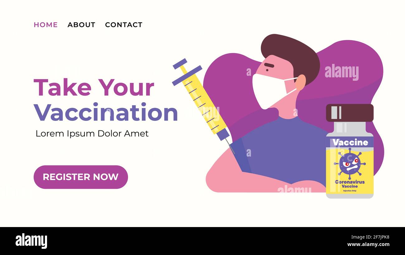 Landing web page template of Vaccination Registration. Modern flat ... Landing web page template of Vaccination Registration. Modern flat ...