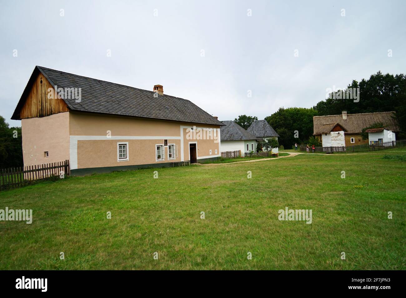 Rural village houses in open air museum, Straznice, Czech Republic ...