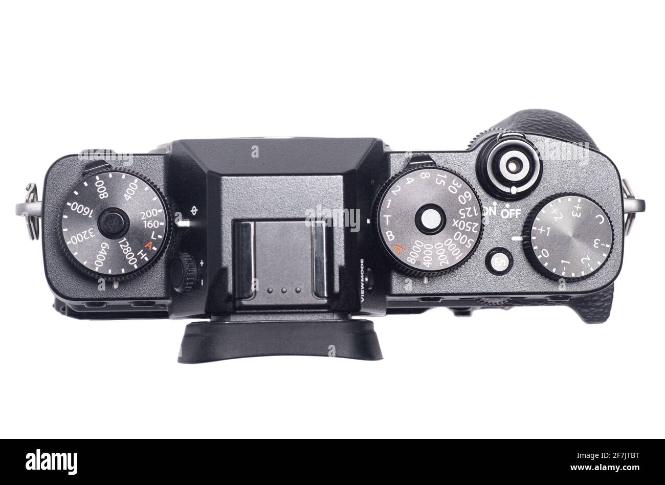 Mirrorless digital camera top view isolated on white background Stock ...