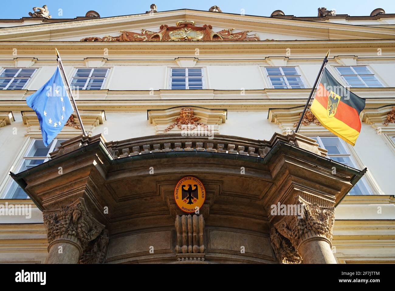 Prague, Czech Republic - August 23 2019: The German Embassy ...