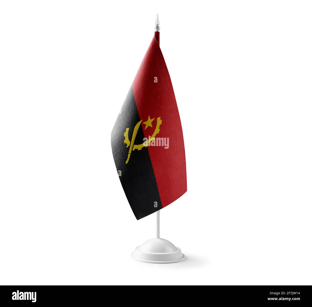 Small national flag of the Angola on a white background Stock Photo - Alamy