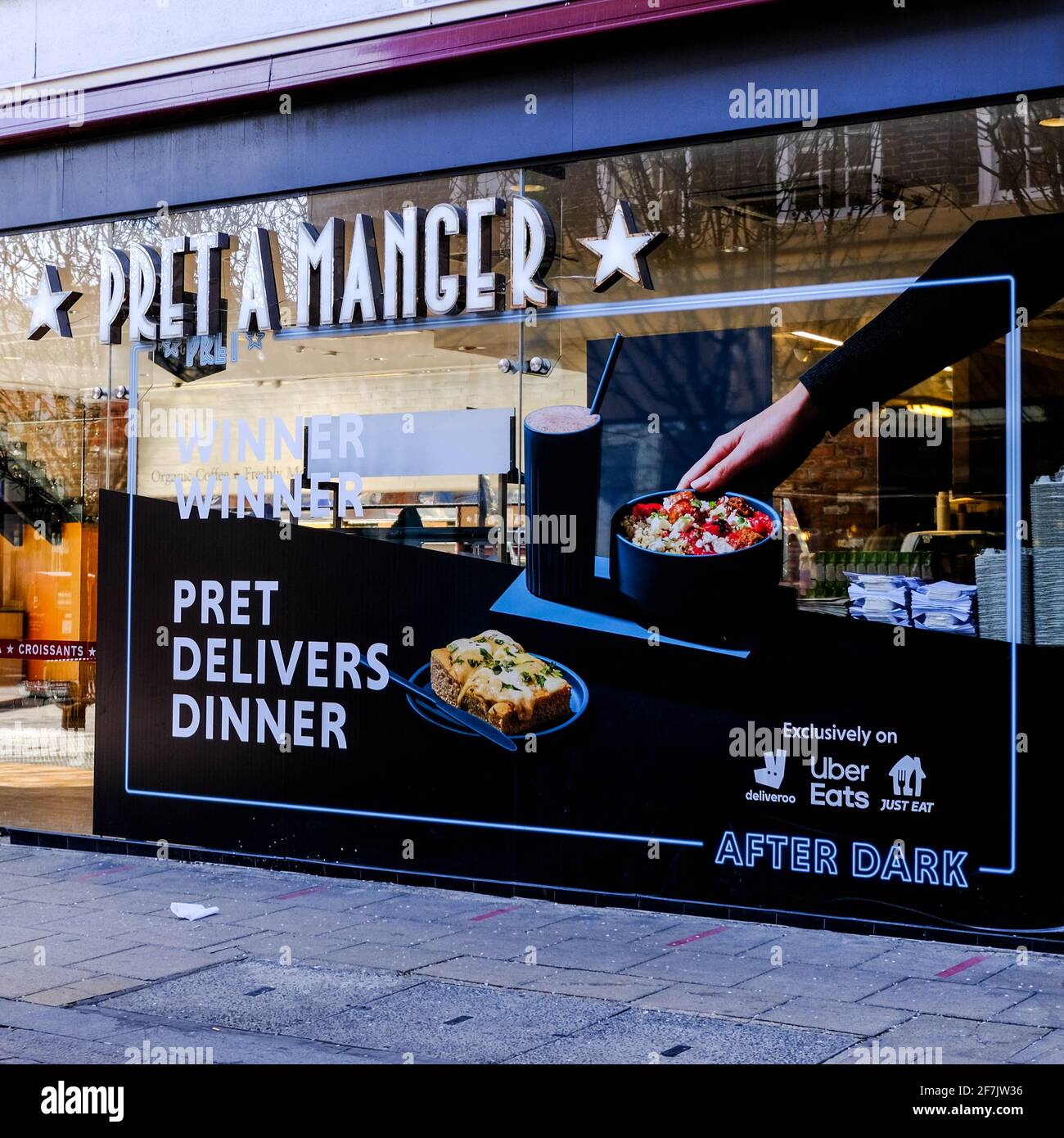 Kingston, London UK, April 7 2021, High Street Branch Of Pret A Manger ...