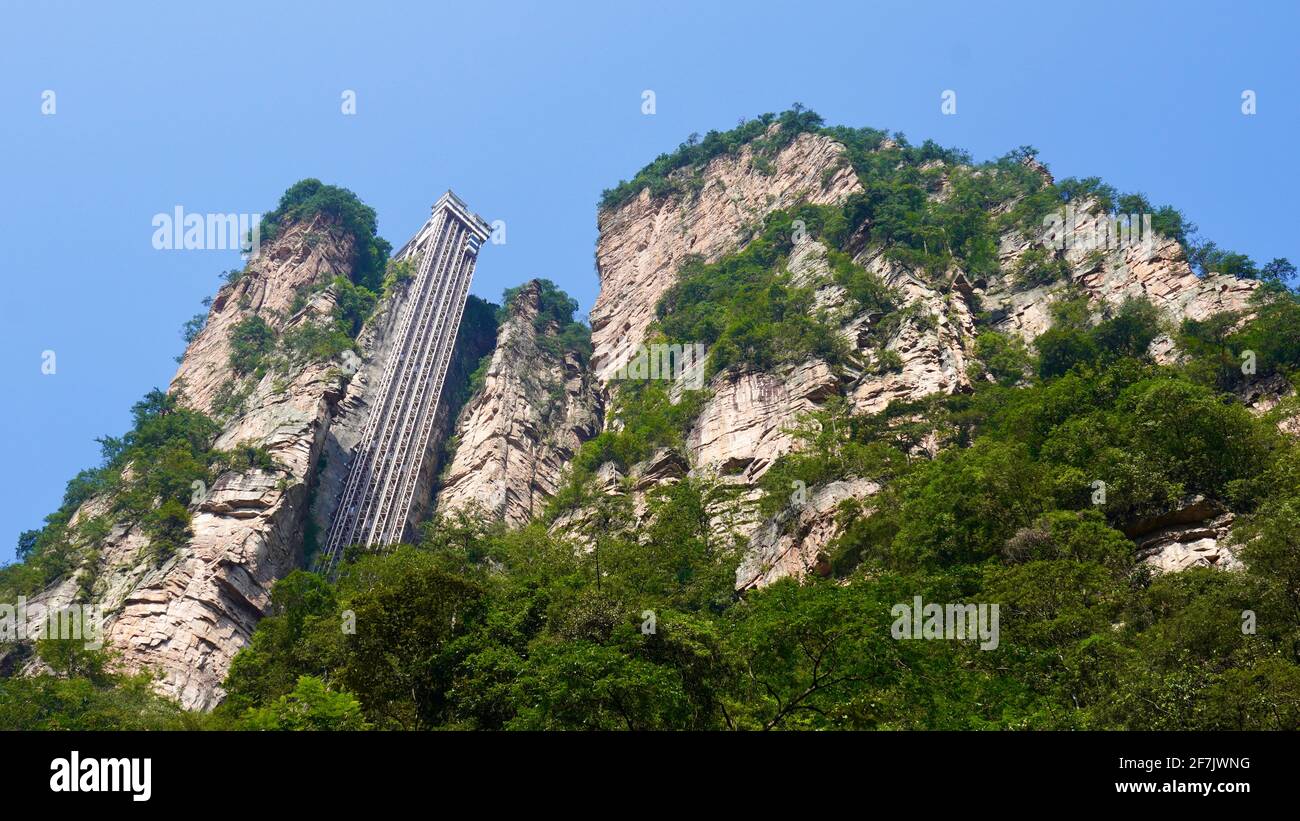 The dragon ladder made by German company Rangger in ZhangJiaJie ...