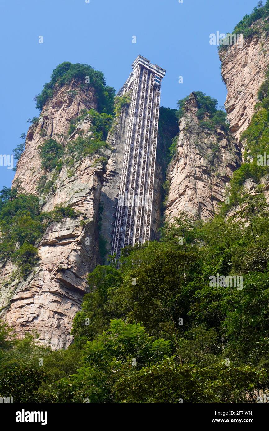 The dragon ladder made by German company Rangger in ZhangJiaJie ...