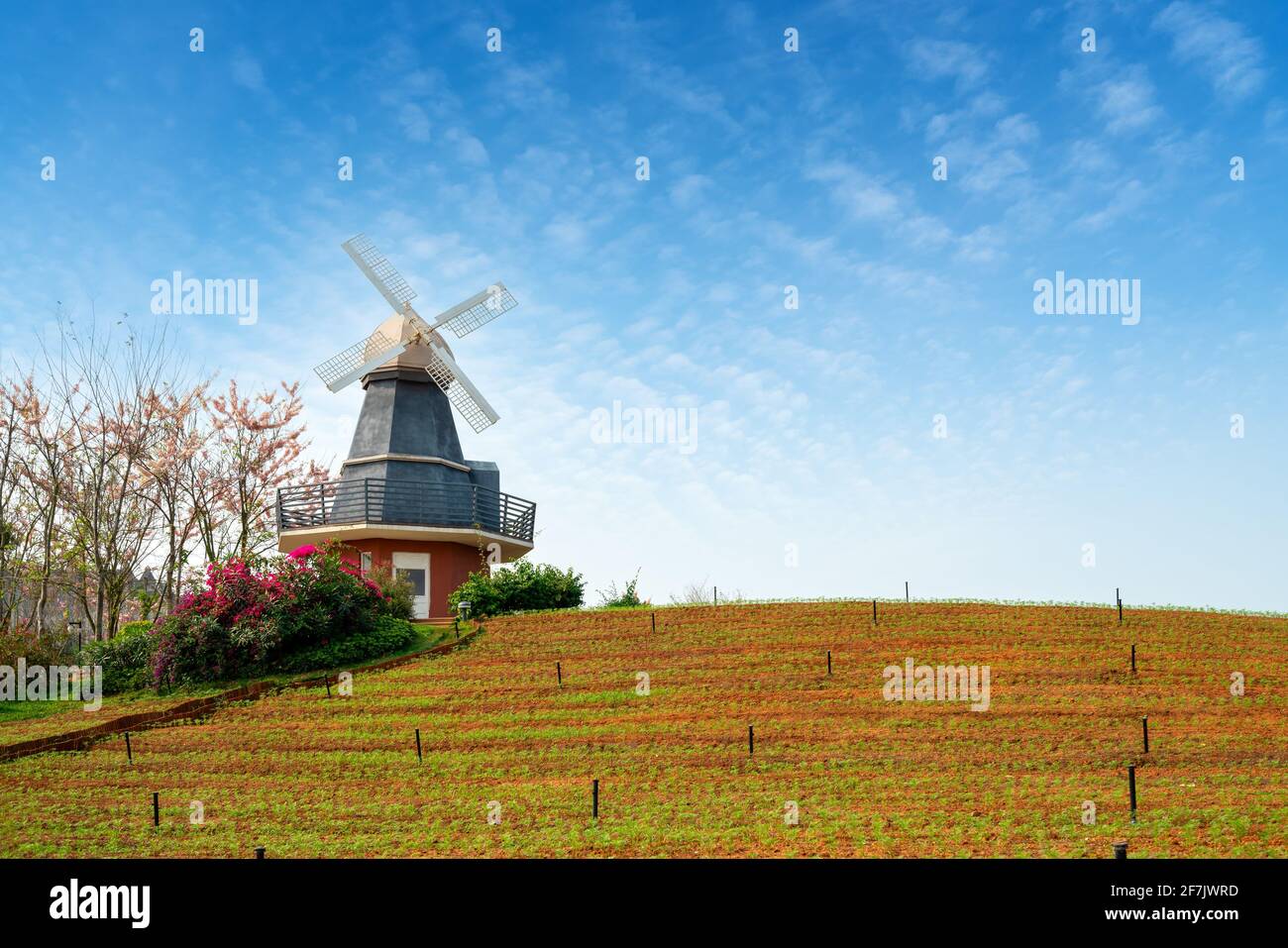 Retro windmill in Hainan Island, China Stock Photo - Alamy