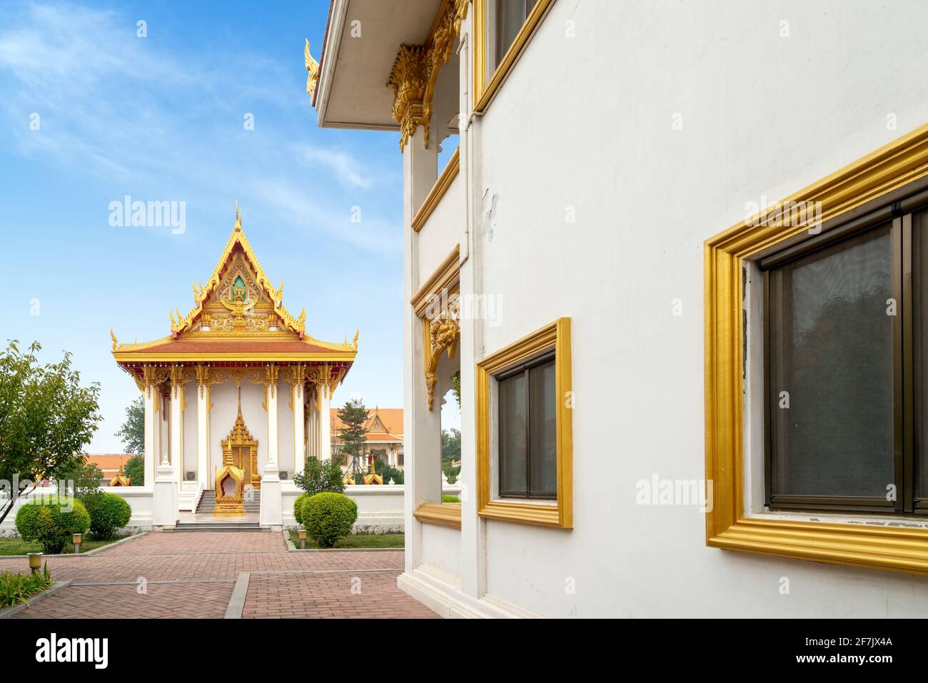 The beautiful Thai Buddhist temple is a holy place for the Thai people ...