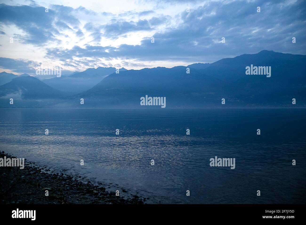 scenic view the alpine hills on Lago di Como Stock Photo - Alamy