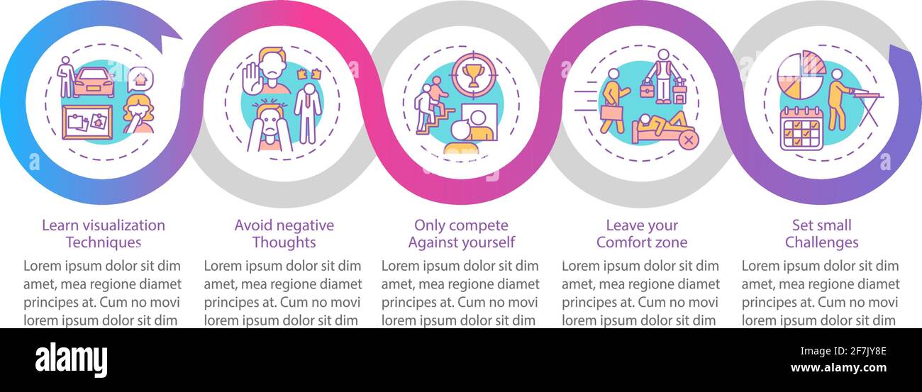 Self-improvement strategies vector infographic template Stock Vector ...