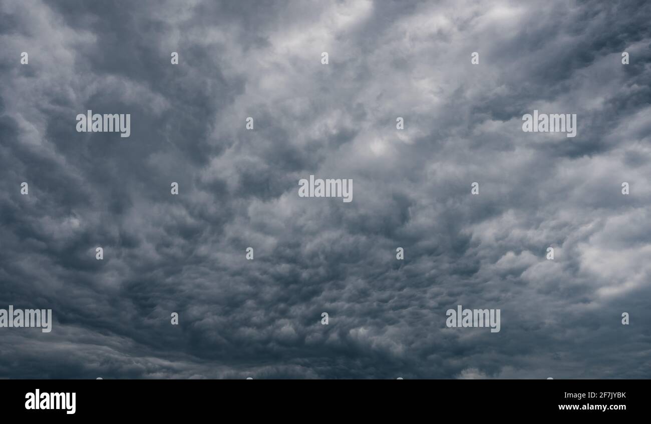 Dark grey storm clouds background. View of Rain clouds in sky Stock ...