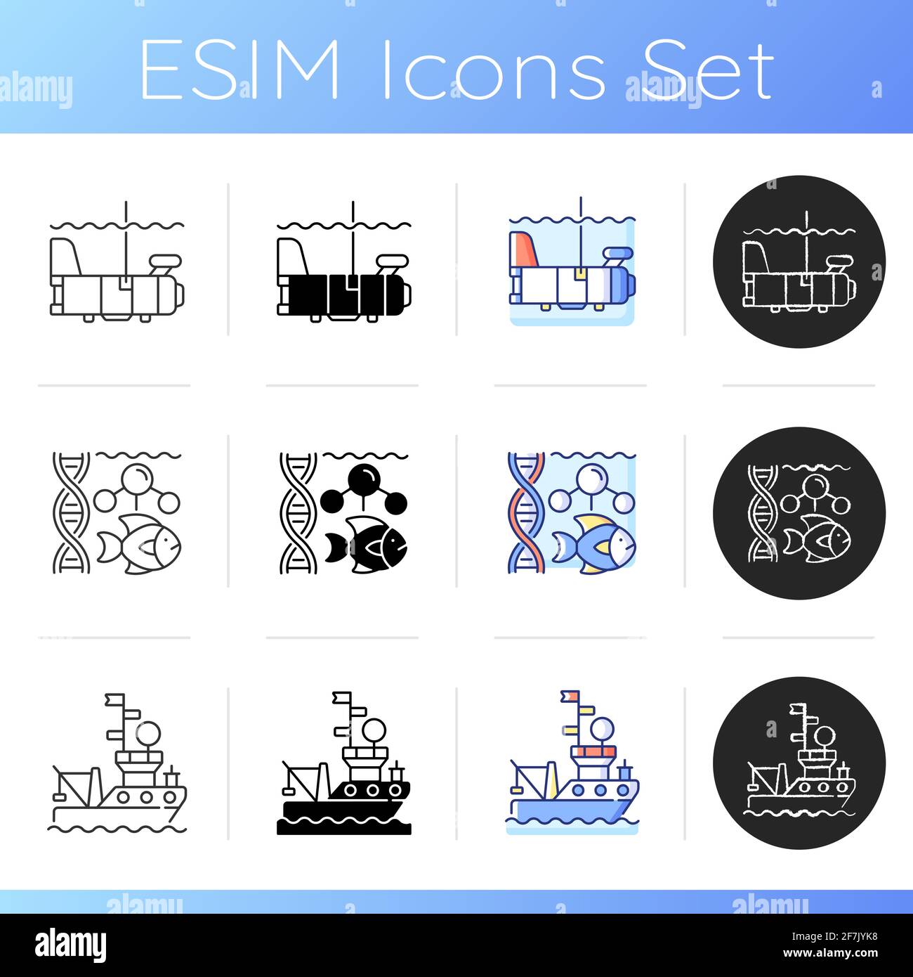Marine exploration icons set Stock Vector Image & Art - Alamy