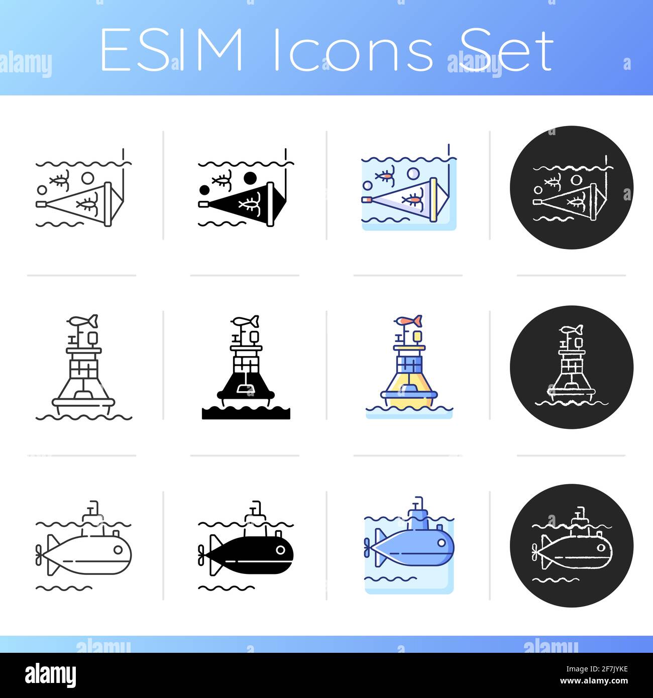Marine exploration icons set Stock Vector Image & Art - Alamy