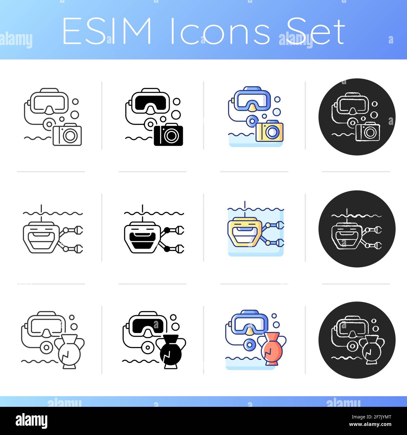 Marine exploration icons set Stock Vector Image & Art - Alamy