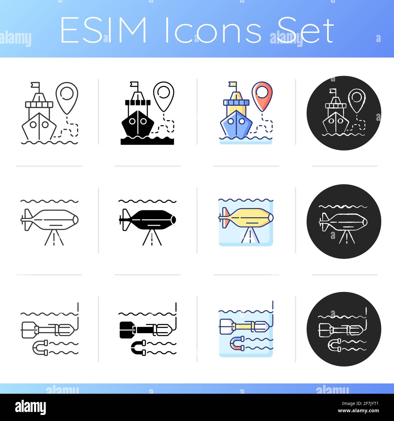 Marine exploration icons set Stock Vector Image & Art - Alamy