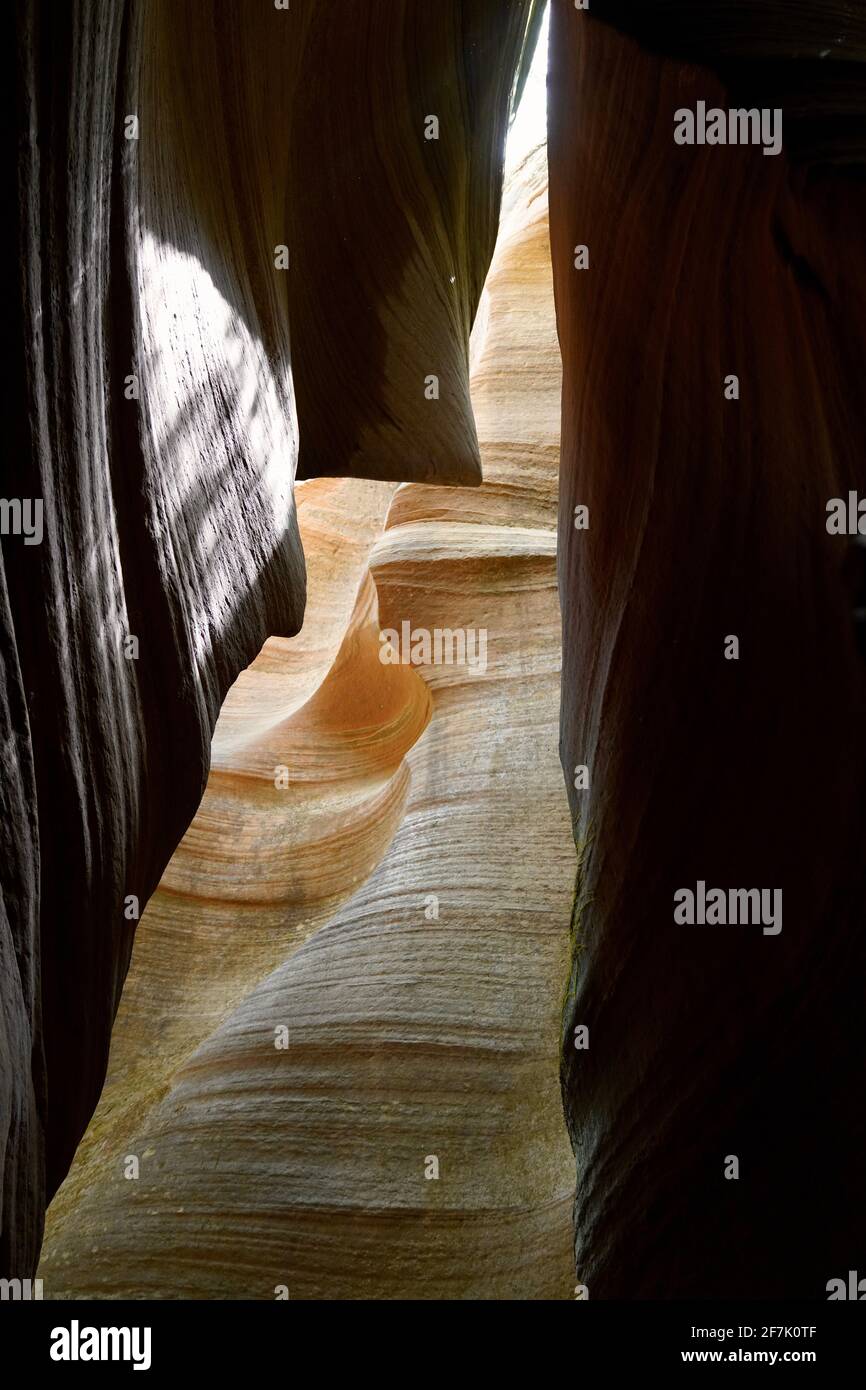 Ganquan Canyon which is nature formed narrow cliff that just enough to ...