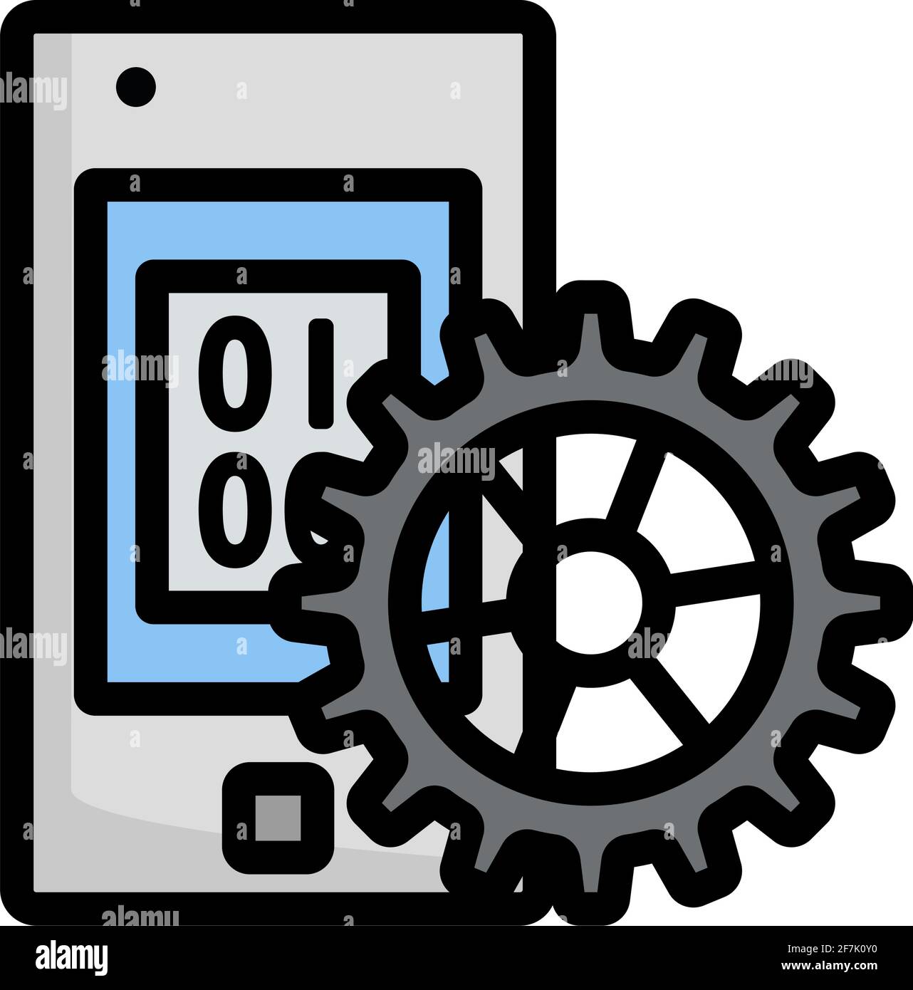 Mobile Development Icon. Editable Bold Outline With Color Fill Design ...