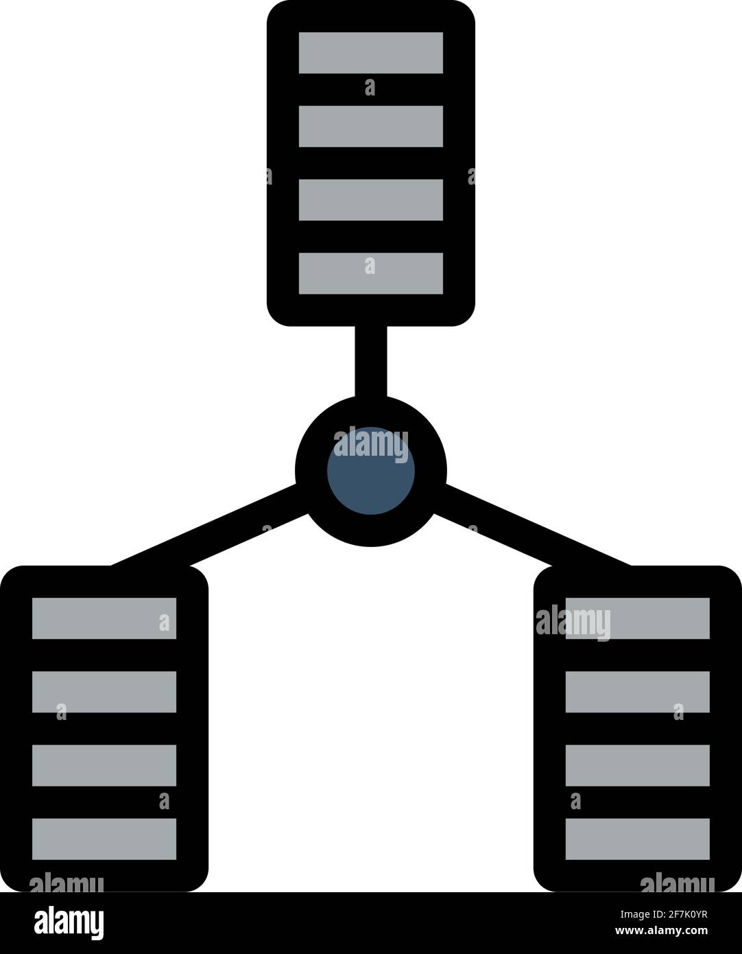 Database Icon. Editable Bold Outline With Color Fill Design. Vector ...