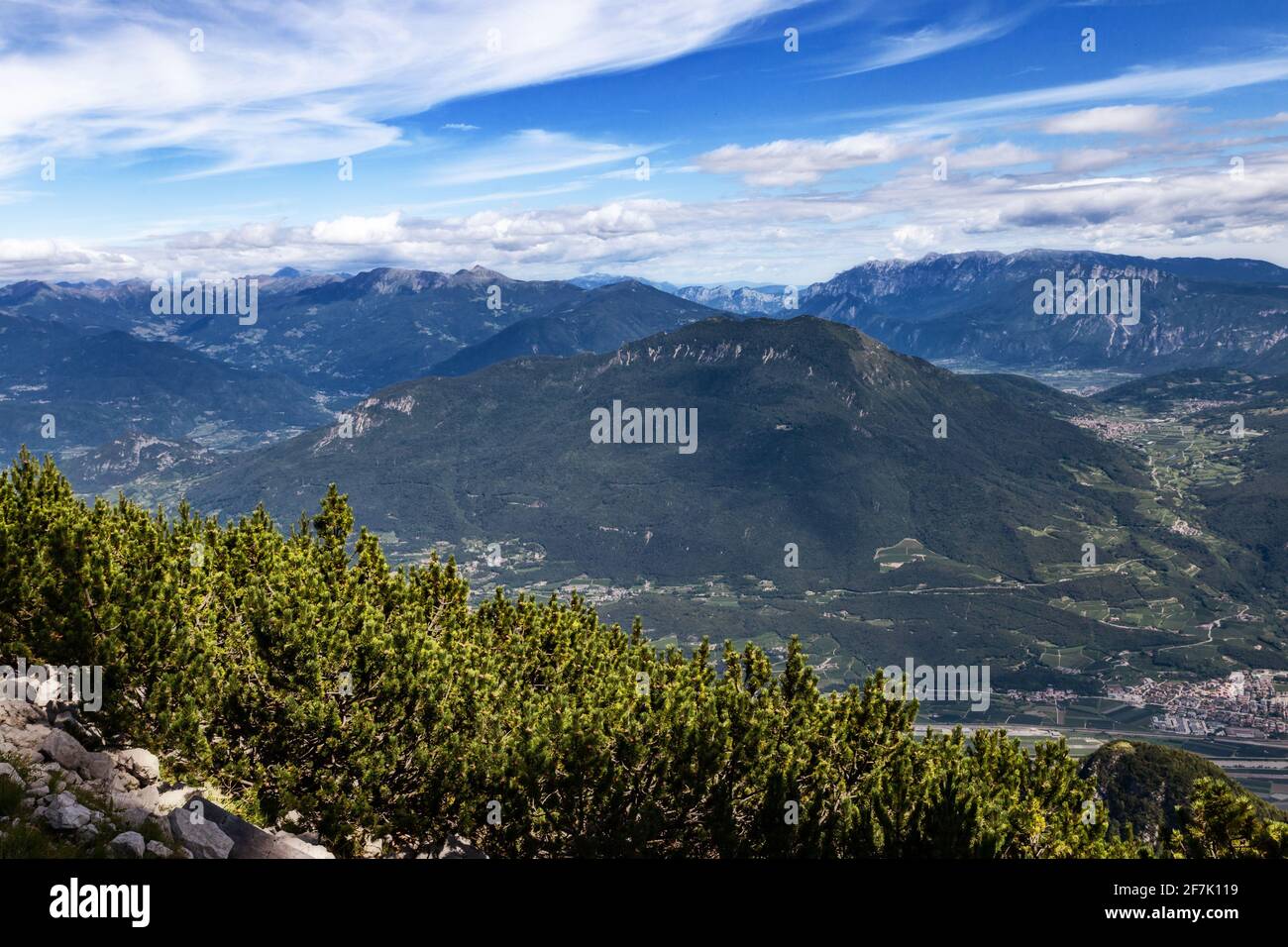 Scenic view of the panorama from monte Bondone Stock Photo - Alamy