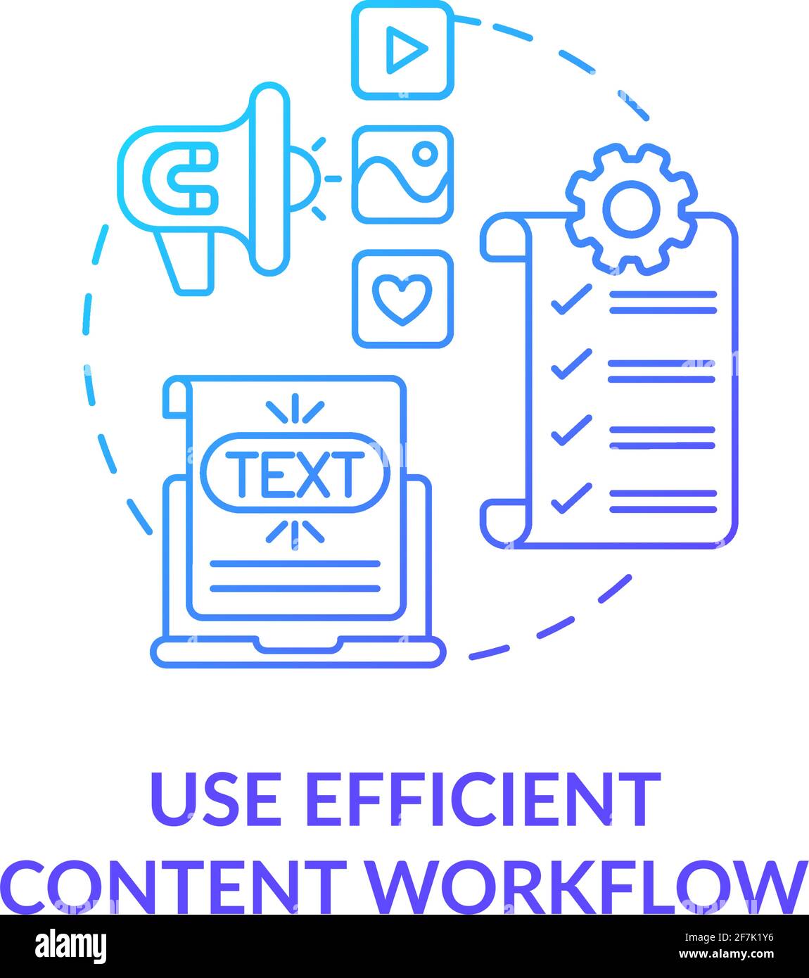 Use efficient content workflow blue gradient concept icon Stock Vector ...
