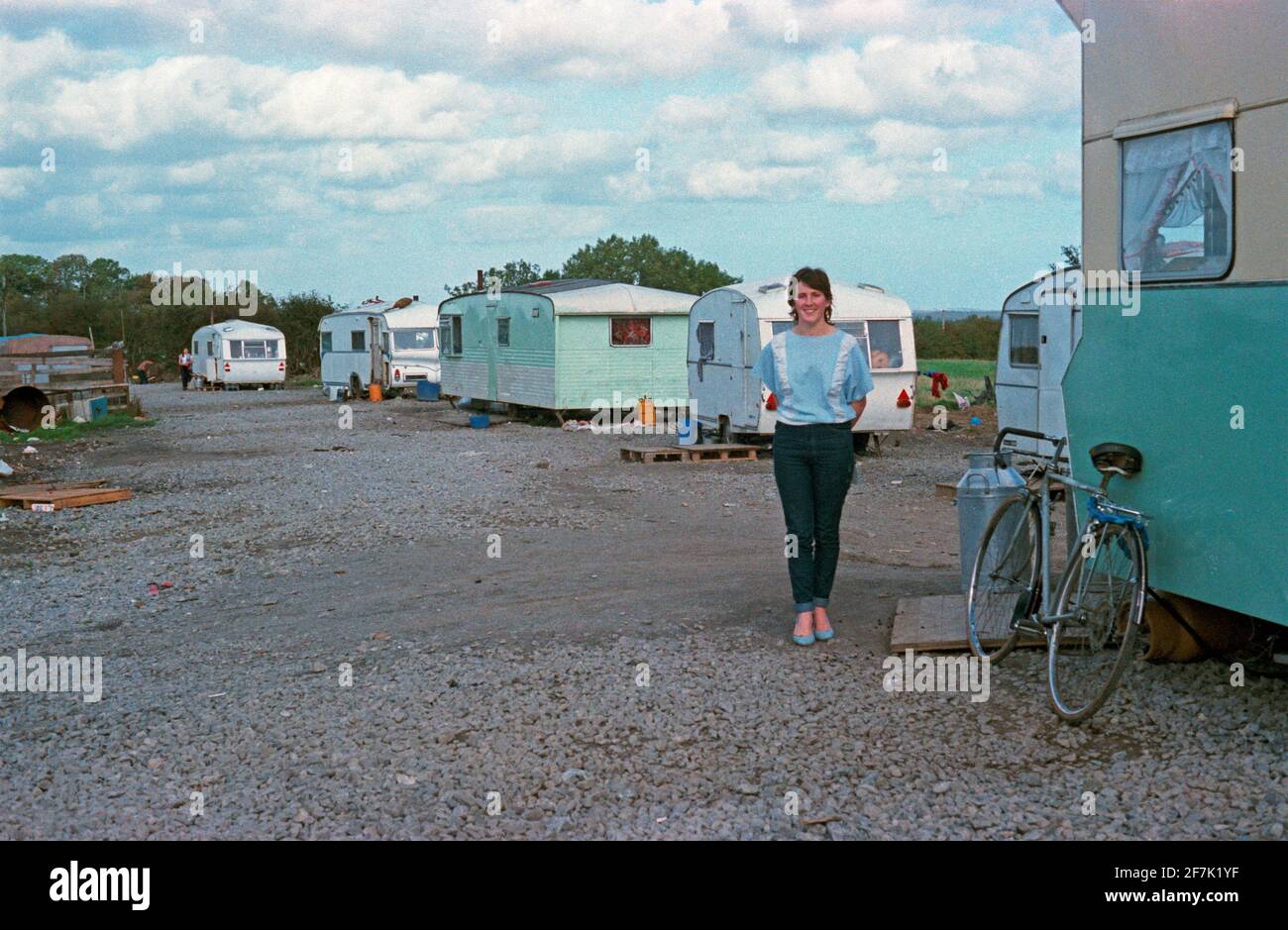 teenage Travellers girl in their camp, October 1985, Dublin, Ireland ...