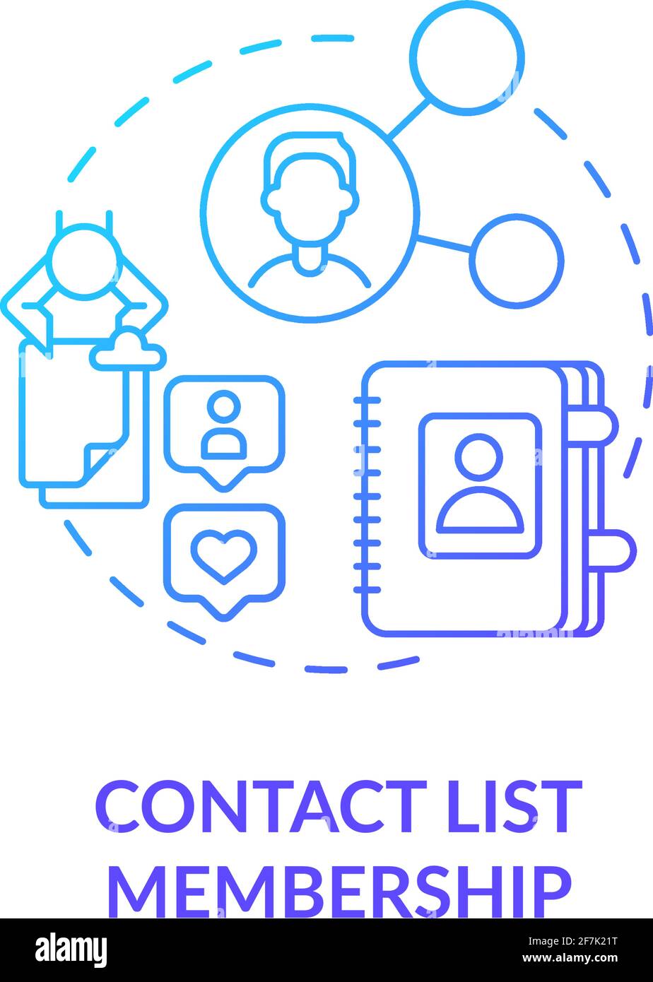 Contact list membership blue gradient concept icon Stock Vector Image ...