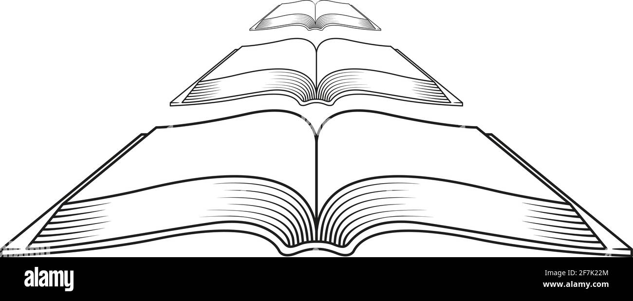 Vector drawing of books on the white background Stock Vector Image ...