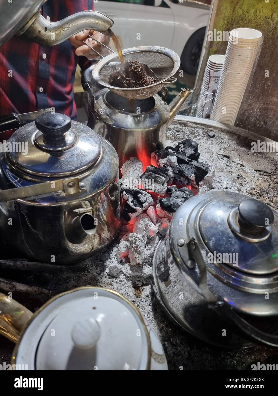 baghdad, Iraq - april 2, 2021: photo of traditional tea making in basra ...
