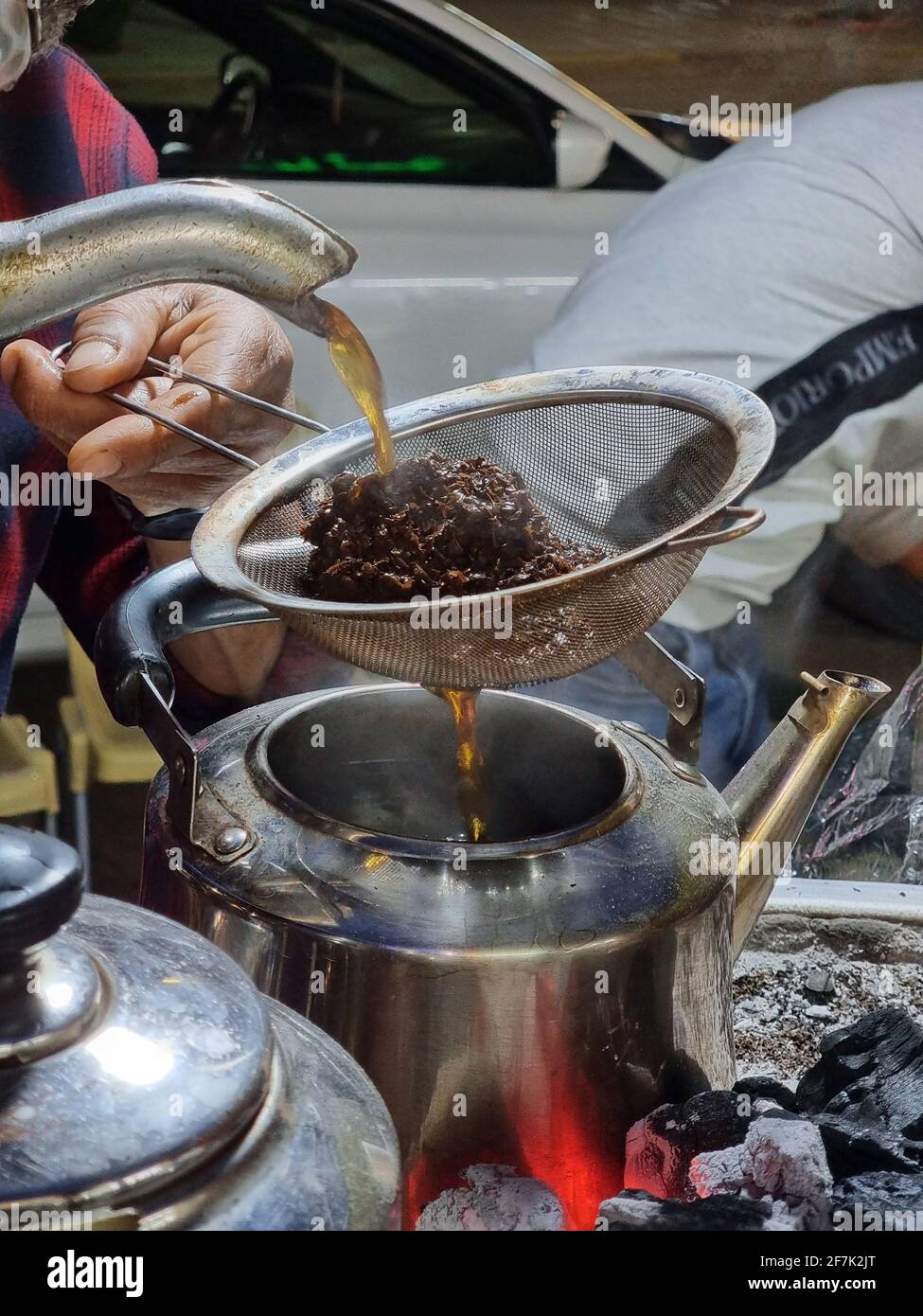baghdad, Iraq - april 2, 2021: photo of traditional tea making in basra ...