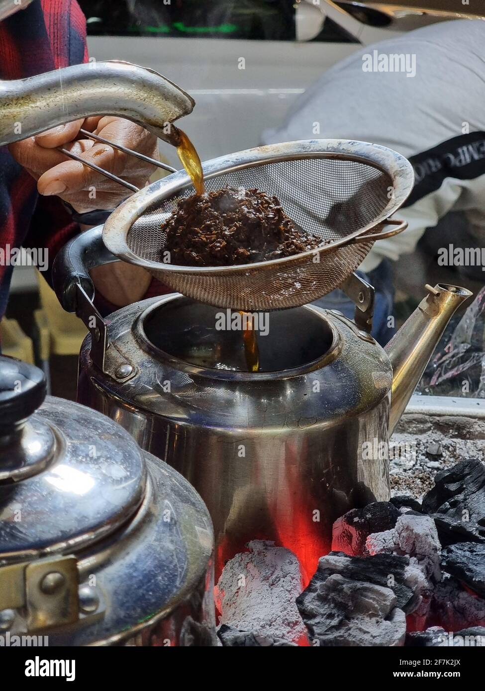 baghdad, Iraq - april 2, 2021: photo of traditional tea making in basra ...