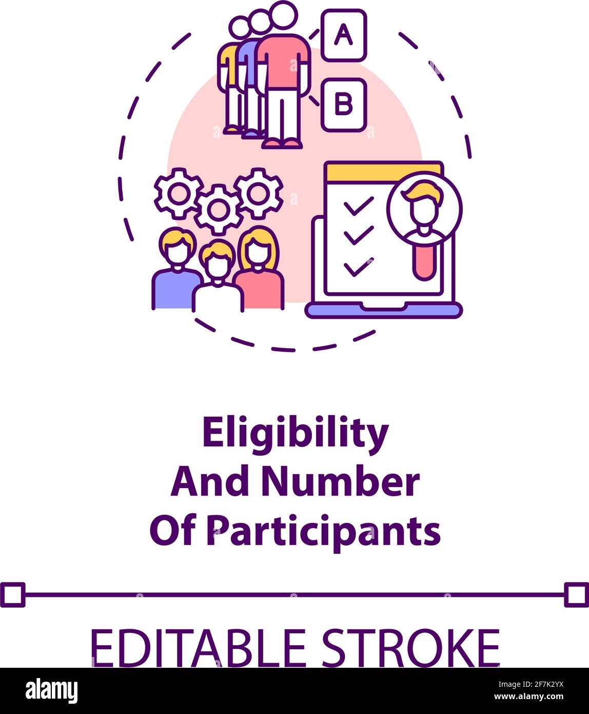 Eligibility and participants number concept icon Stock Vector Image ...