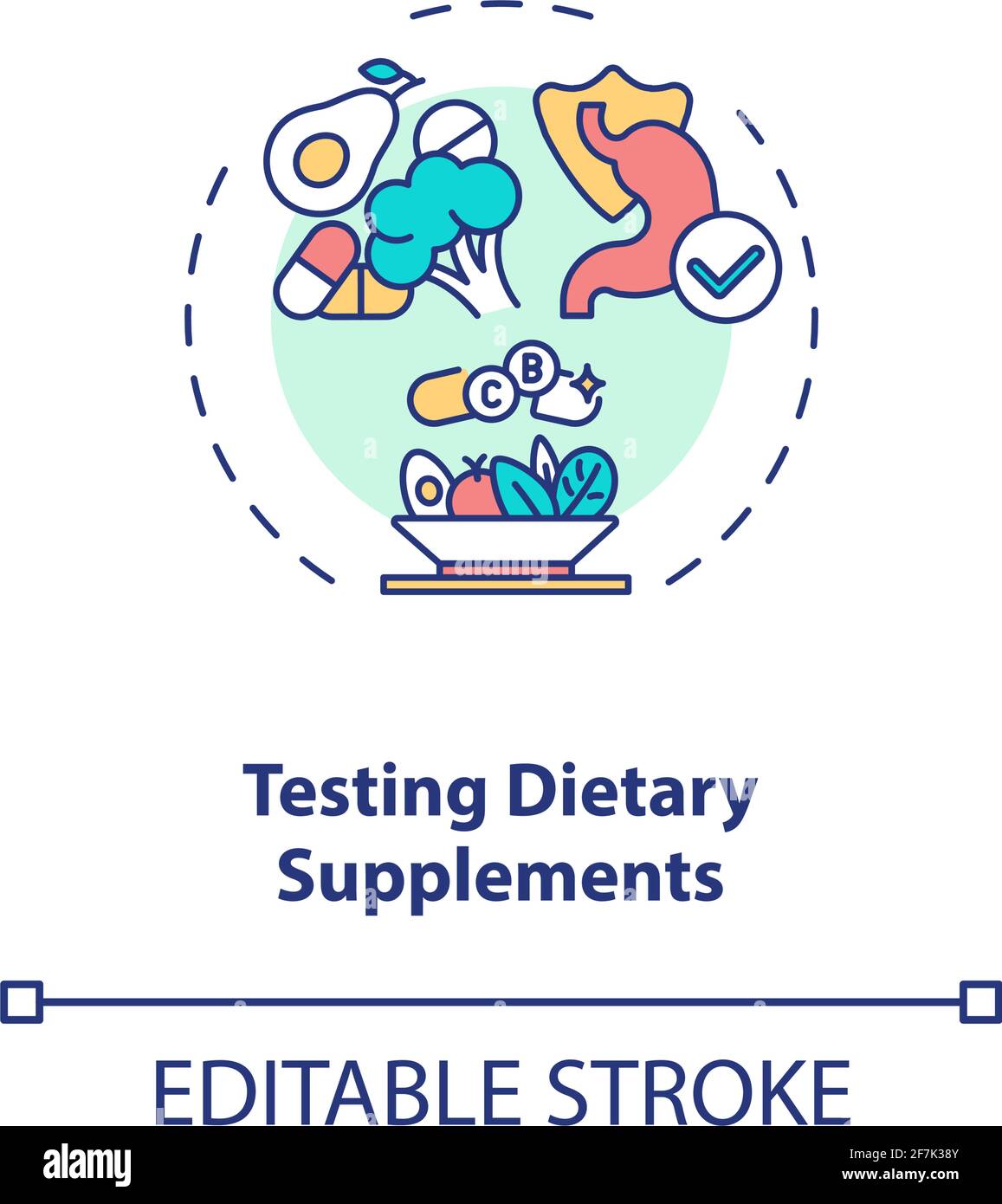 Testing dietary supplements concept icon Stock Vector Image & Art - Alamy