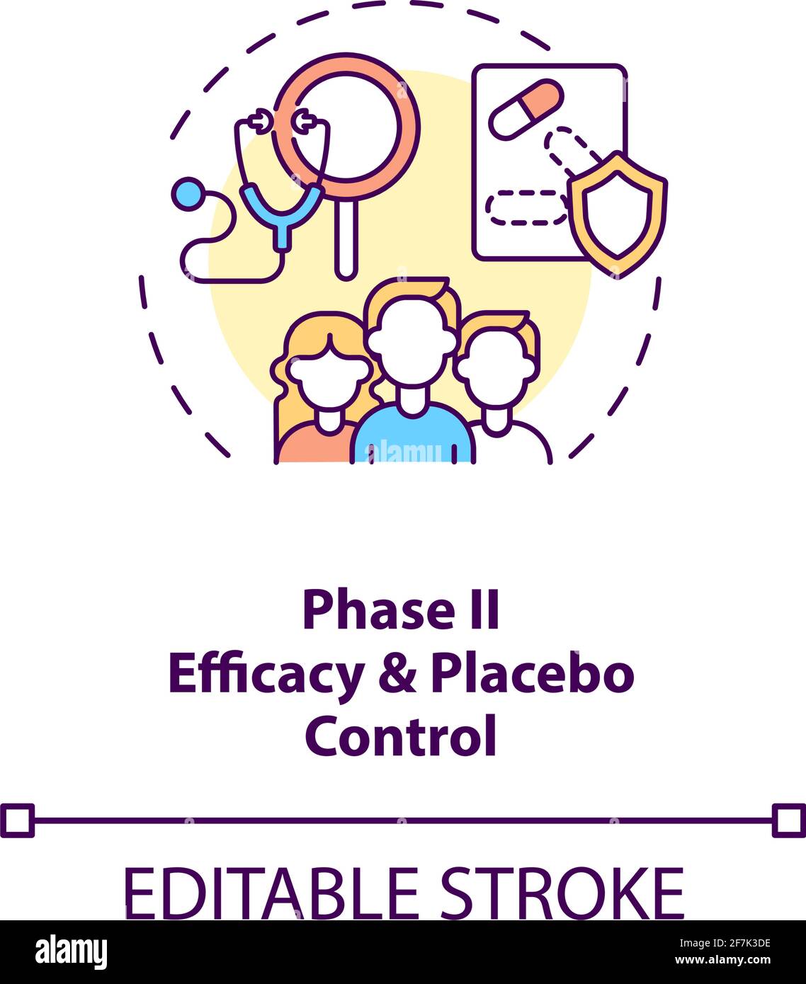 Efficacy and placebo control concept icon Stock Vector Image & Art - Alamy