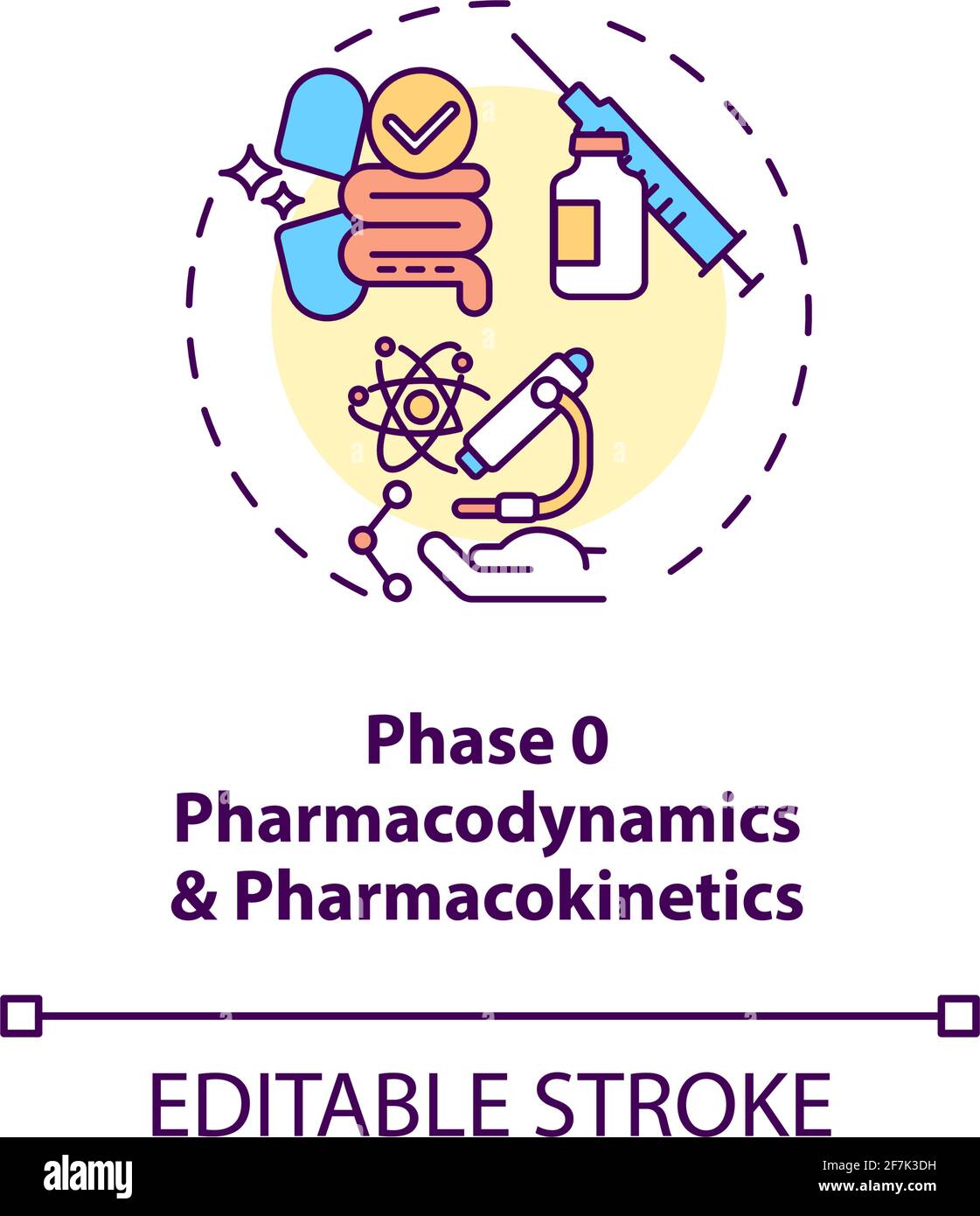 Pharmacodynamics and pharmacokinetics concept icon Stock Vector Image ...