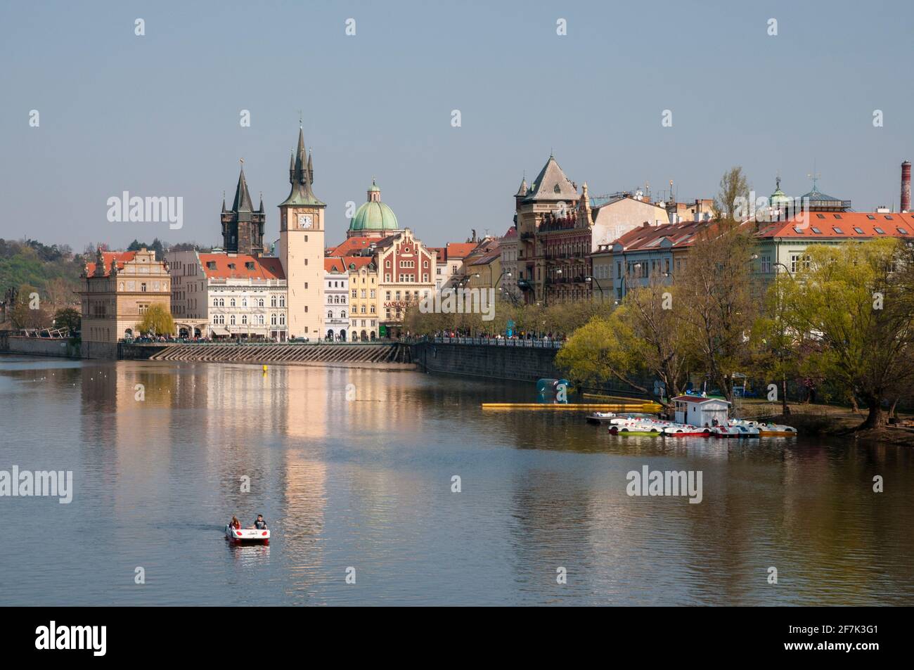 Vltava riverbank and the old town bridge tower, UNESCO World Heritage ...