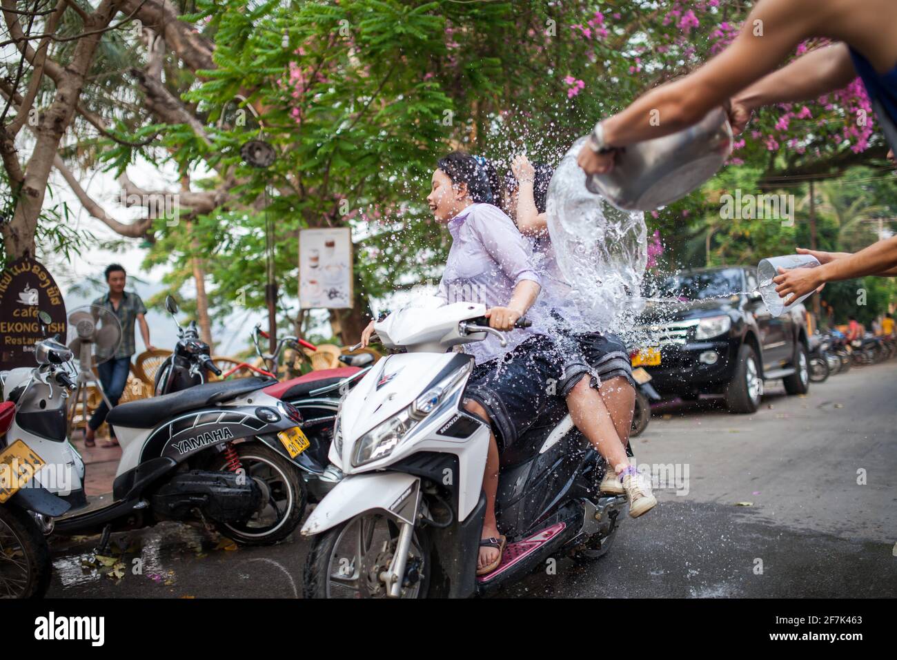 LUANG PRABANG, LAOS - APRIL 10, 2013: Songkran Festival also known as ...