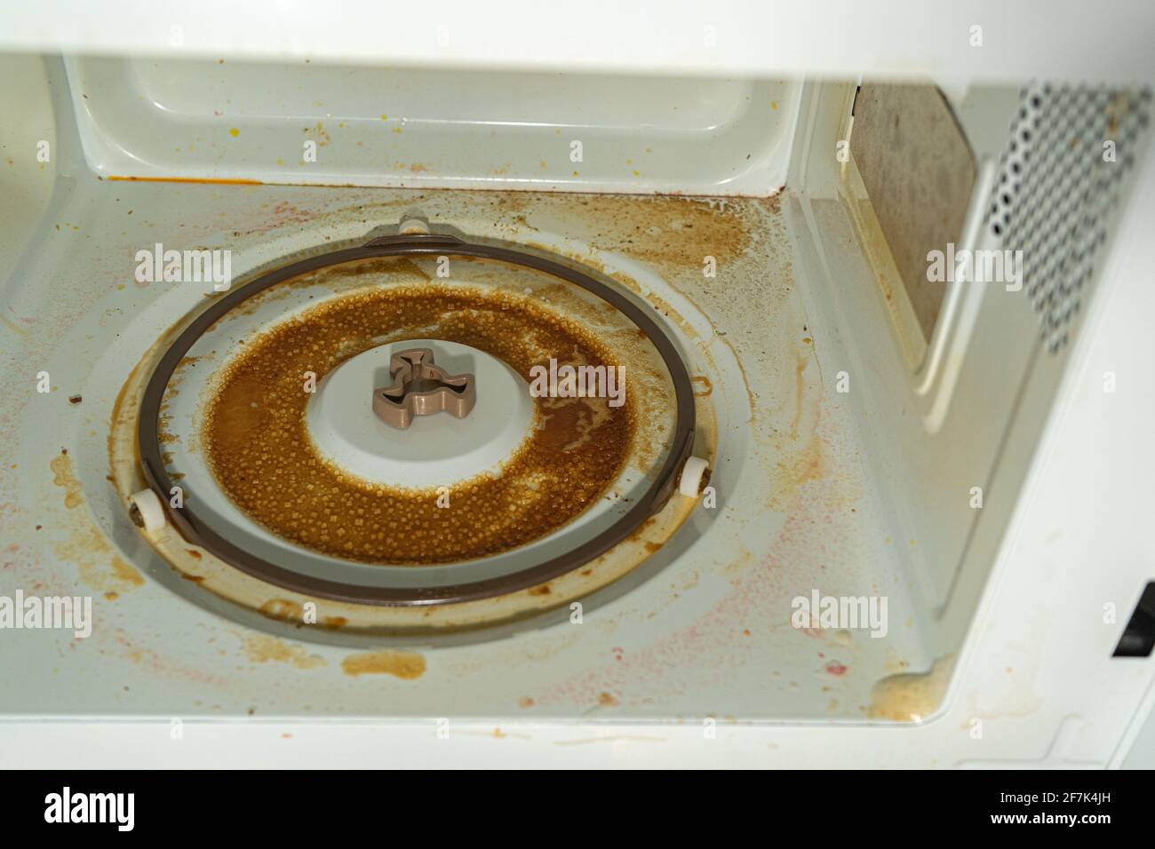 Very dirty inside the microwave oven. Microwave engine failure due to ...