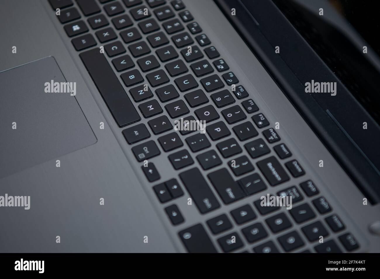 closeup of a notebook keyword. Laptob Keyboard Selective Focus Stock ...