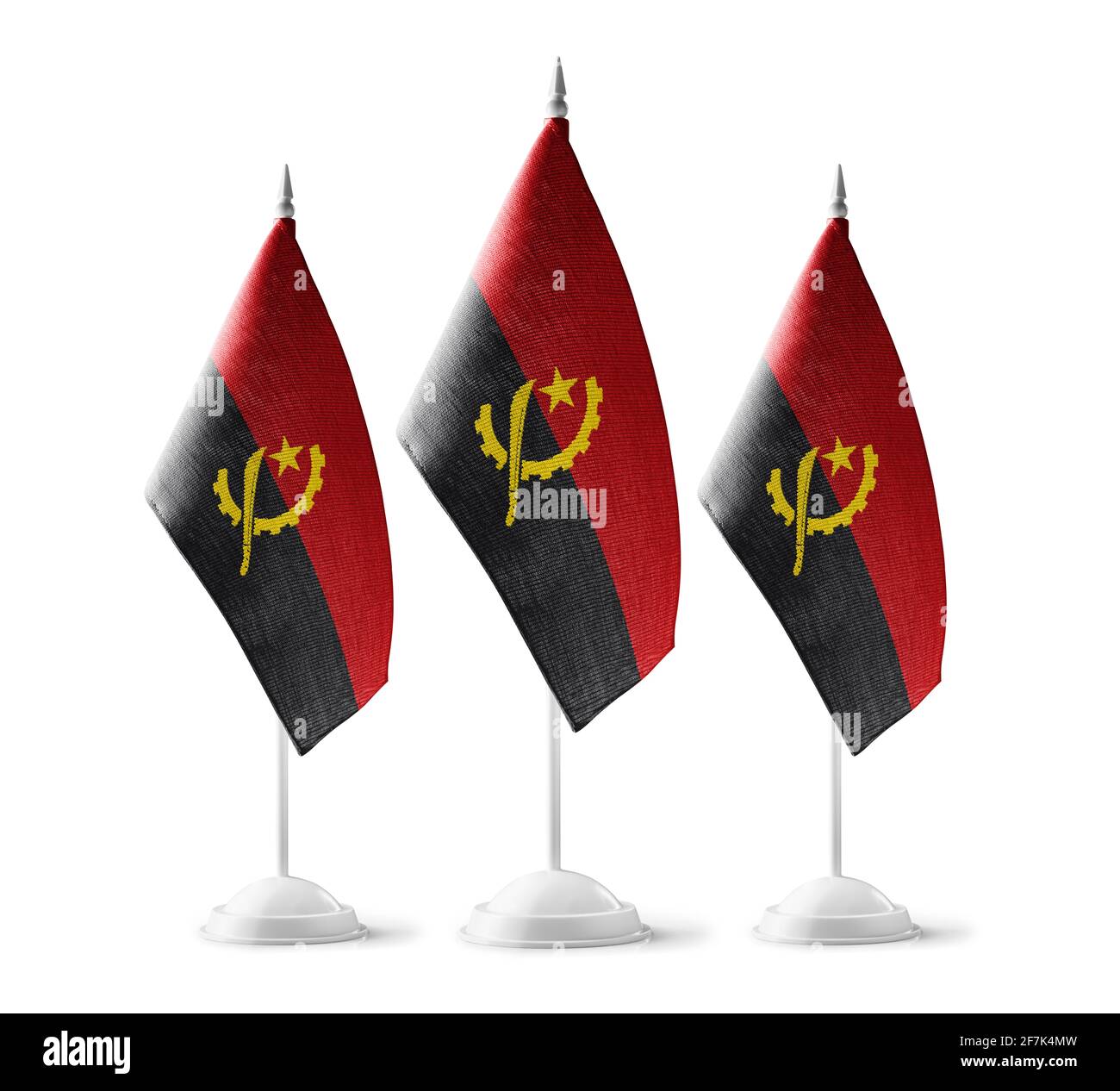 Small national flags of the Angola on a white background Stock Photo ...