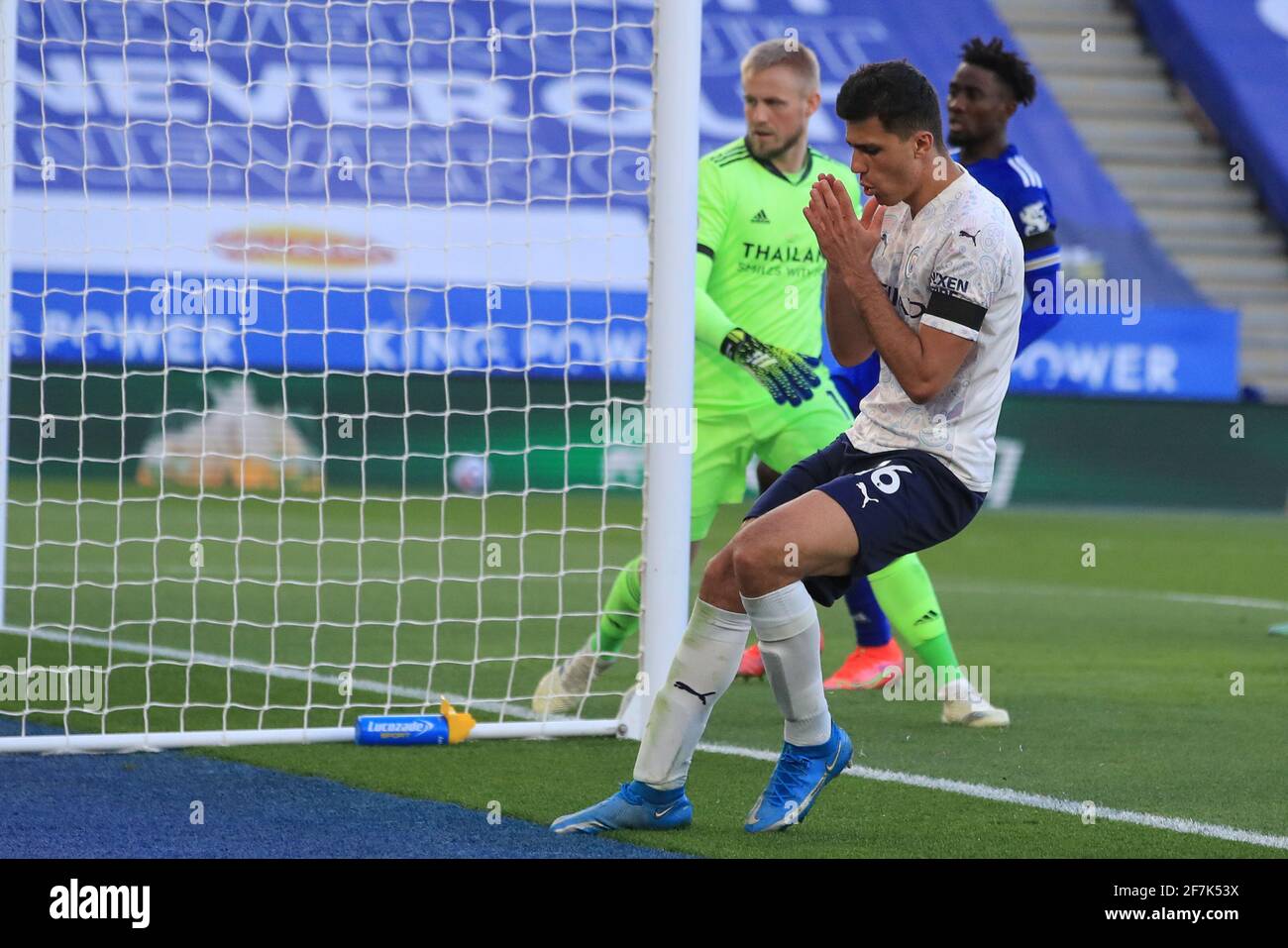 Rodri #16 of Manchester City reacts as his chest on goal misses Stock ...