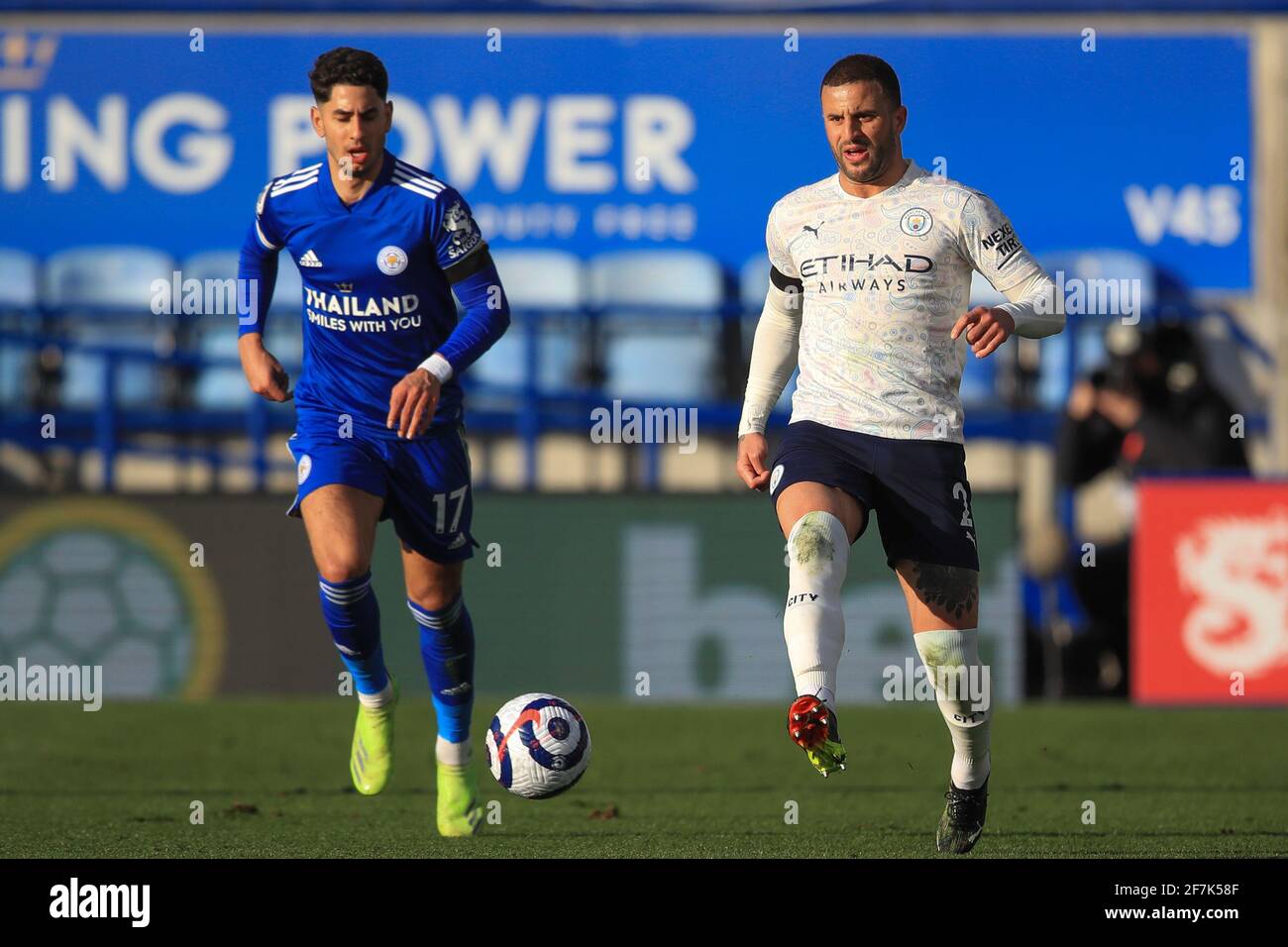 Kyle Walker #2 of Manchester City passes back up field Stock Photo - Alamy