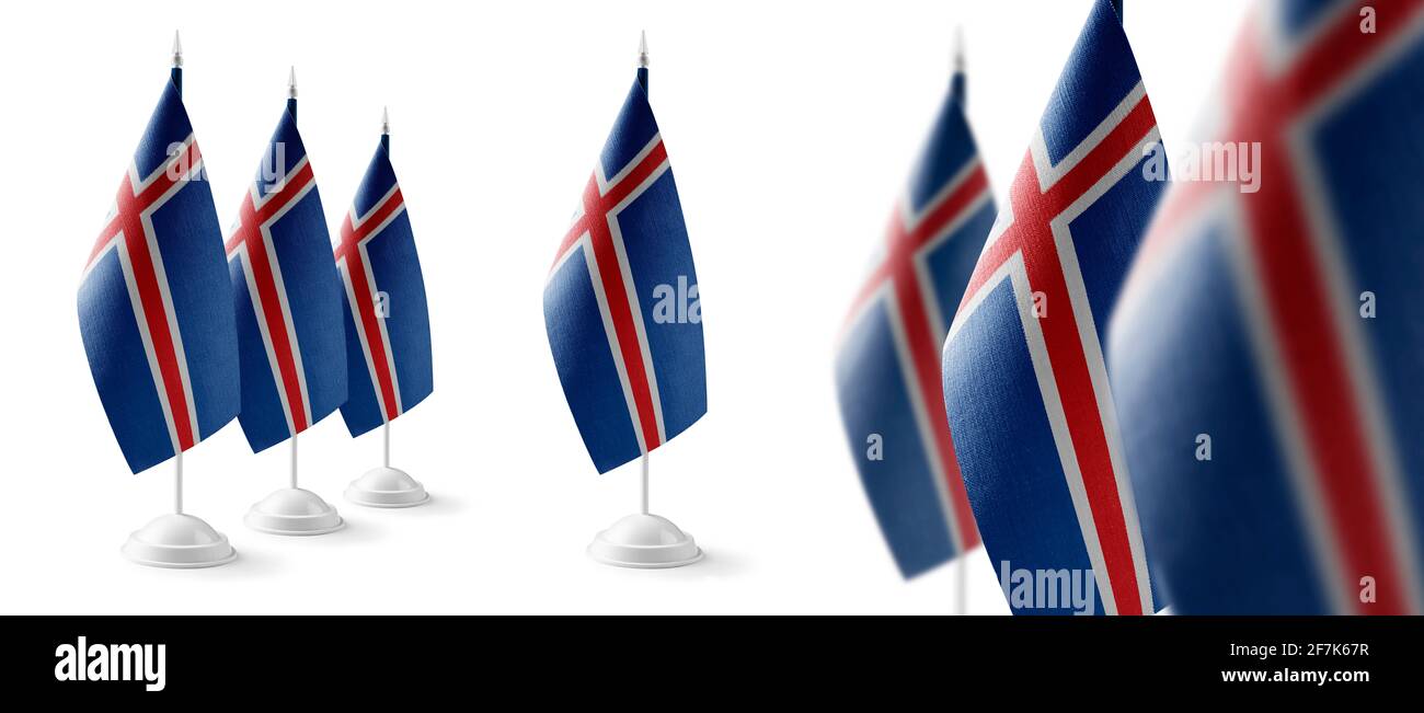 Set of Iceland national flags on a white background Stock Photo - Alamy