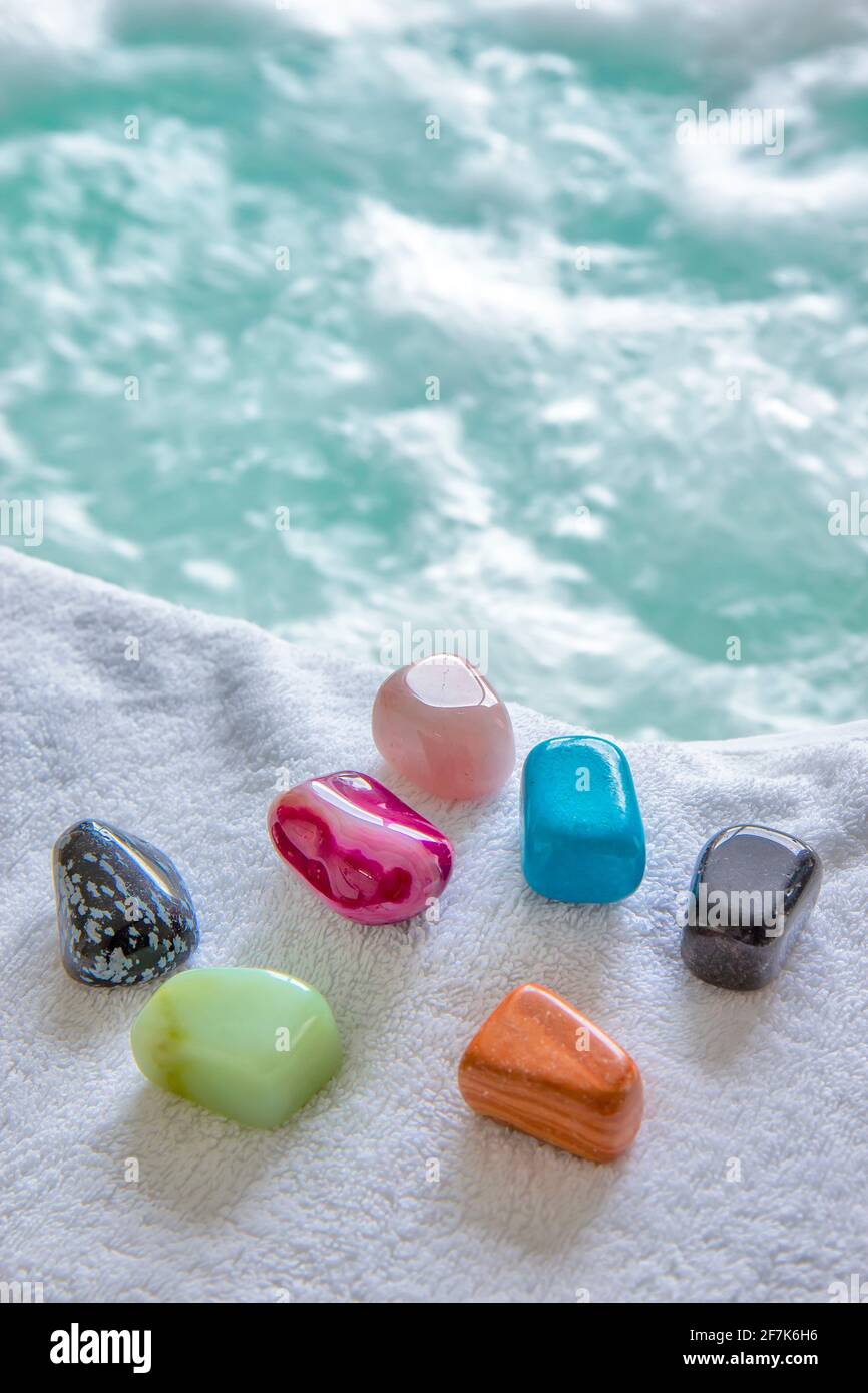 Shell decoration on the hot tub Stock Photo - Alamy